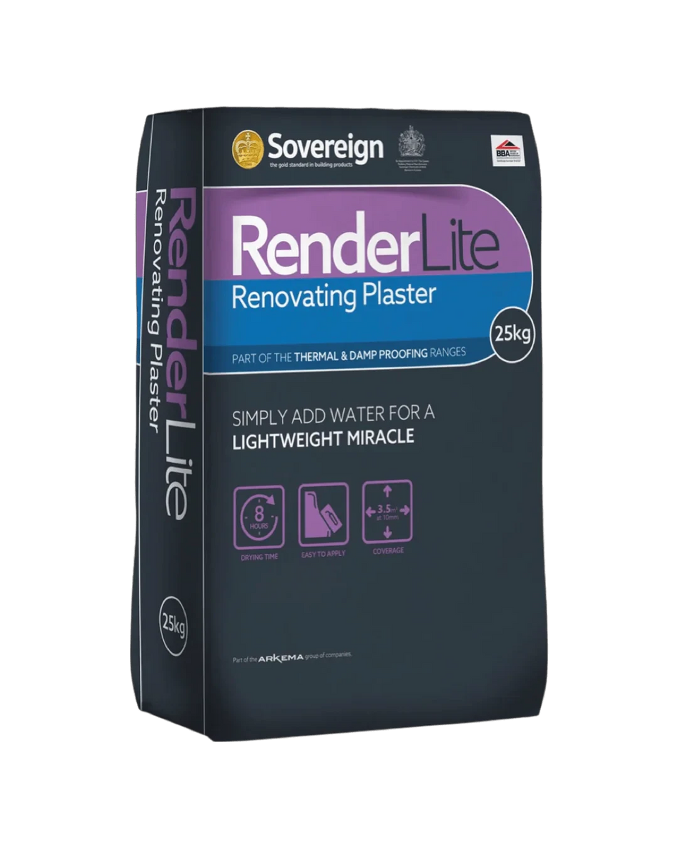 Sovereign Renderlite Renovating Plaster - Renovating Plaster for Damp ...