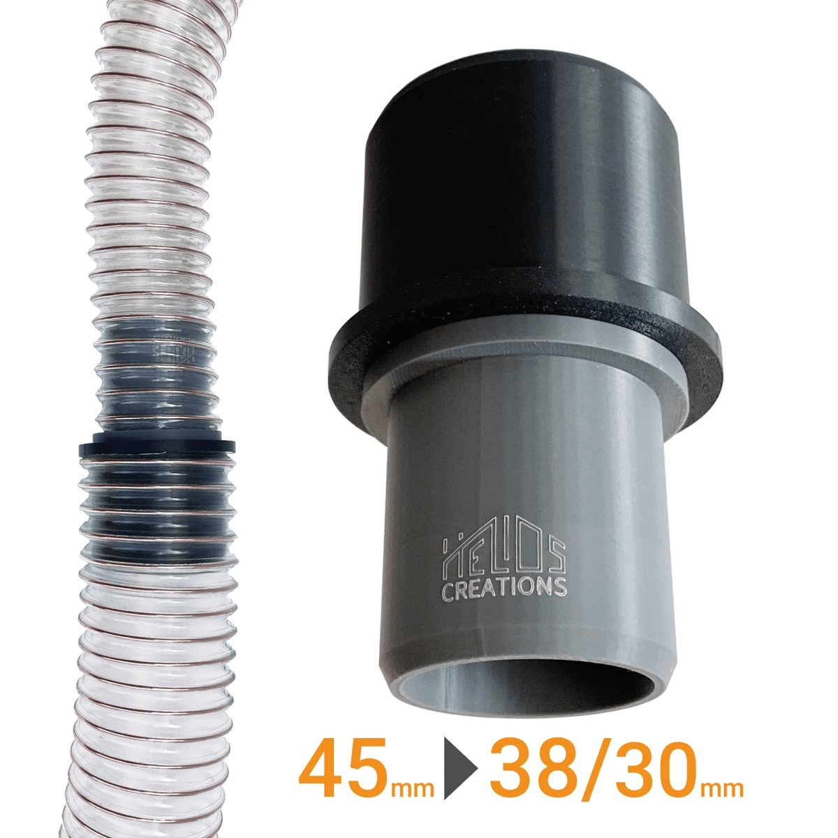 Dust Extraction Hose Reducer – 45 mm to 38 or 30 mm – Armstrong Cheshire